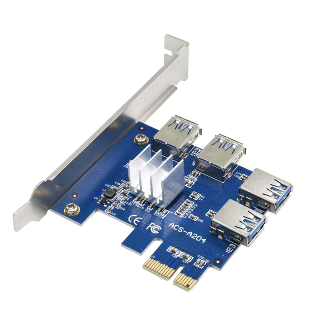 4-Port PCI-E to USB 3.0 Express Card Connector with SATA Power ...