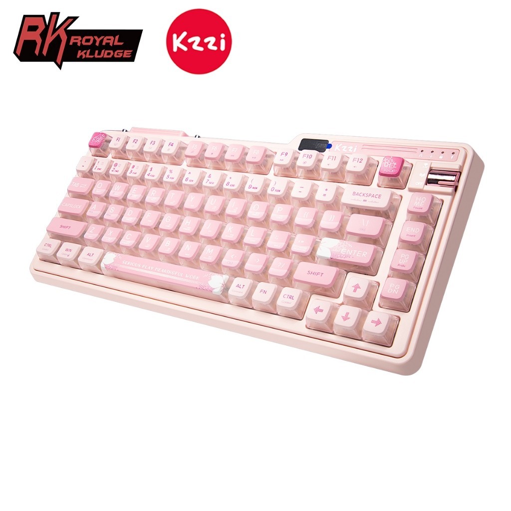 KZZI Kezhi K75 Pro+ Wireless Three-Mode Mechanical Keyboard Gasket Gaming RGB Gold Powder Fast ...