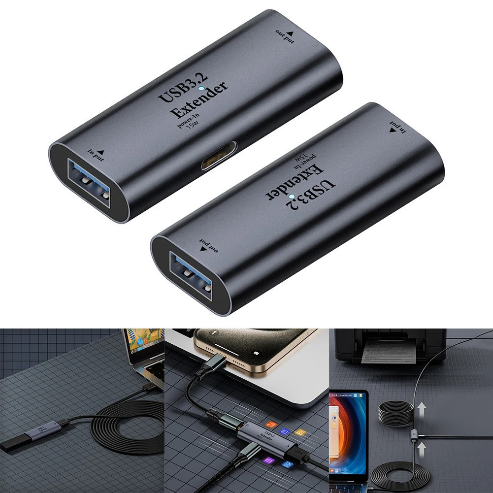 USB A To Type C 10m Transmission Extender PD15W Power Delivery USB-A/C ...