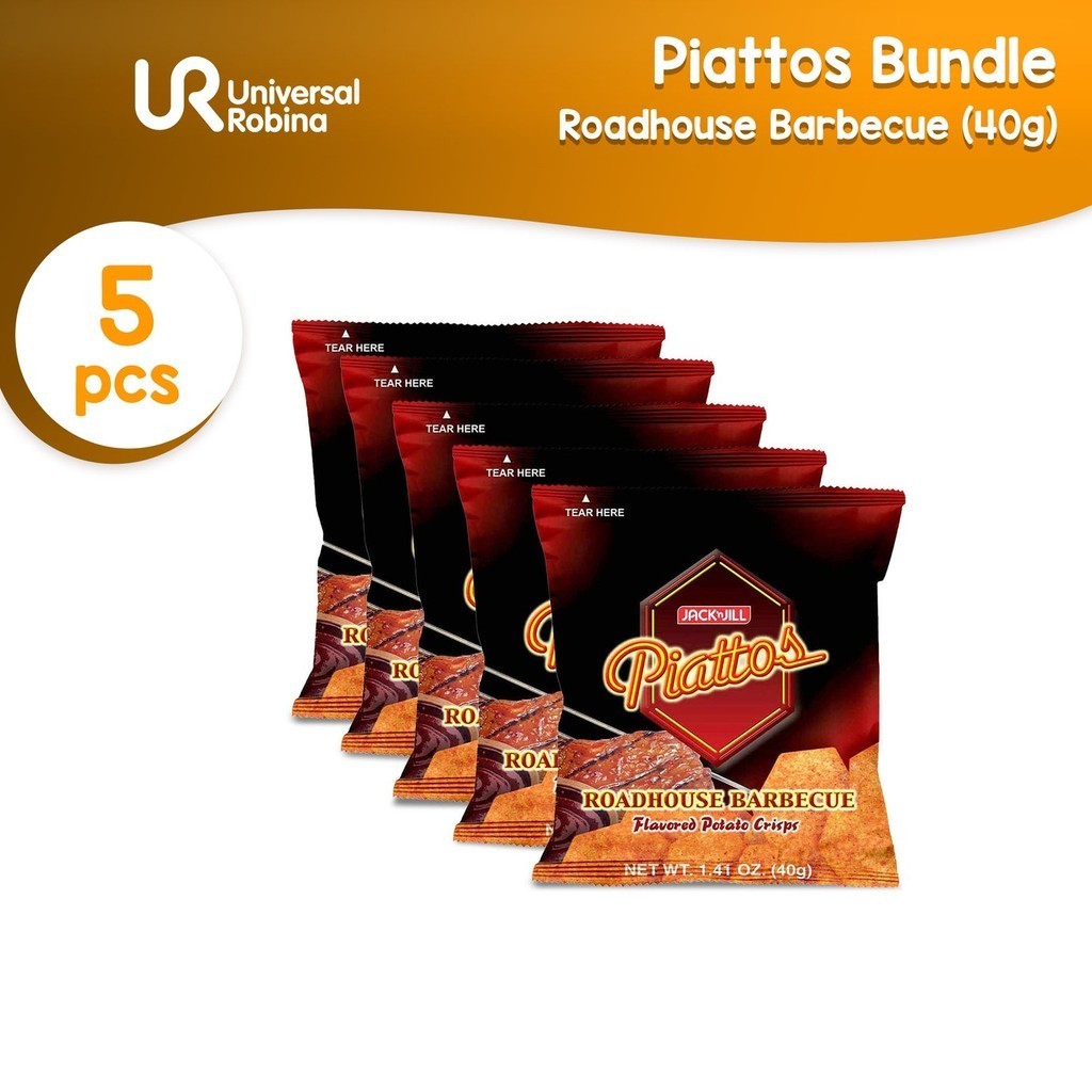 Piattos Roadhouse Barbecue Flavored Potato Crisps 40g - 5 packs ...