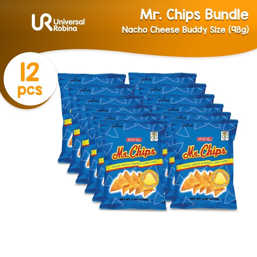 Mr. Chips Nacho Cheese Flavored Corn Chips 98g - 12 packs | Shopee ...