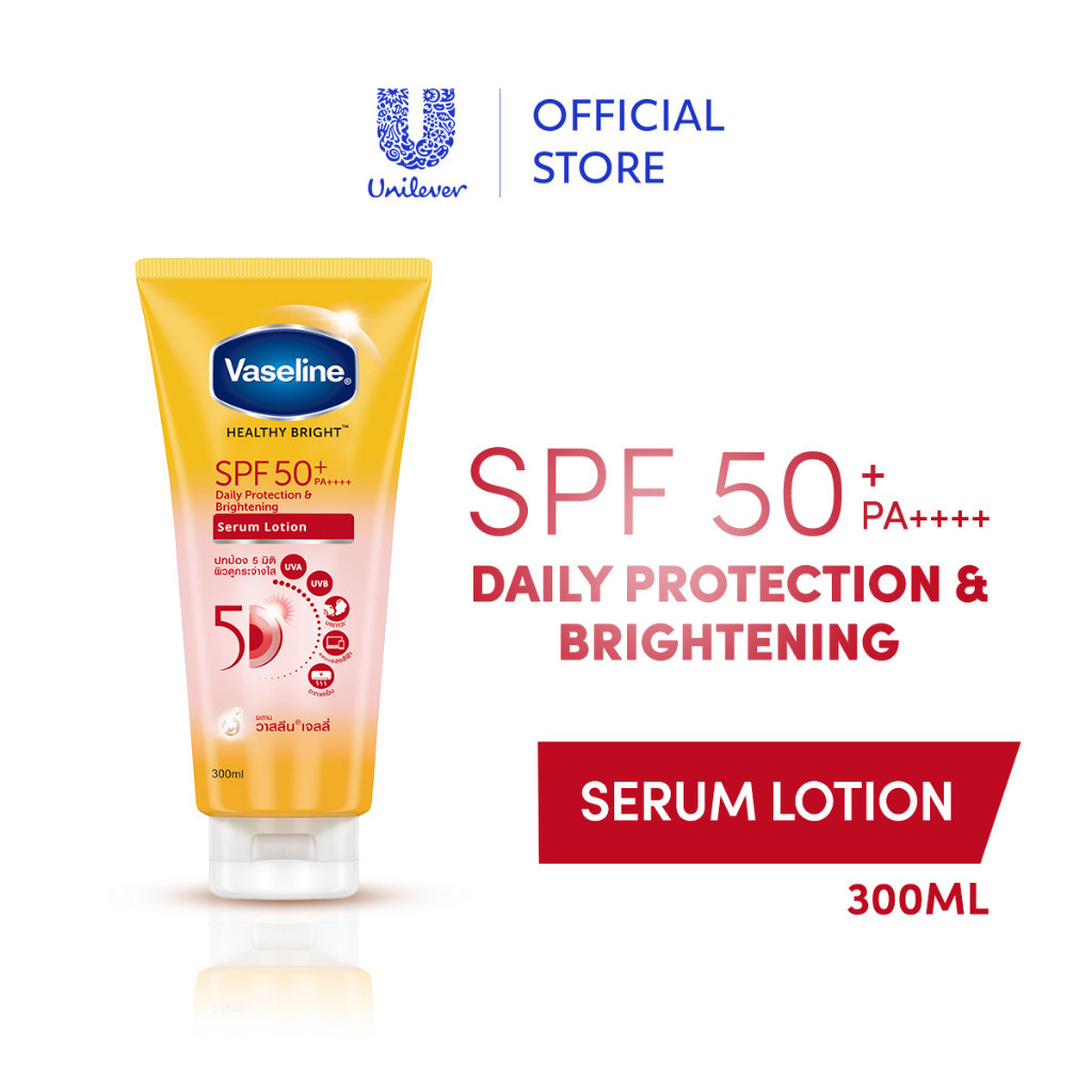 Vaseline SPF 50+ PA++++ Daily Protection & Brightening Serum Lotion ...