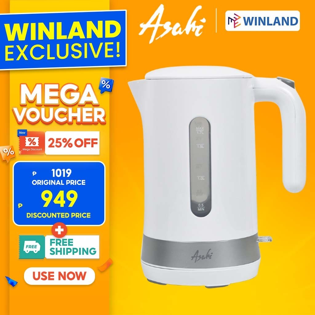 Asahi by Winland EK 171 Electric Kettle 1.7 Liter Water Heater with ...