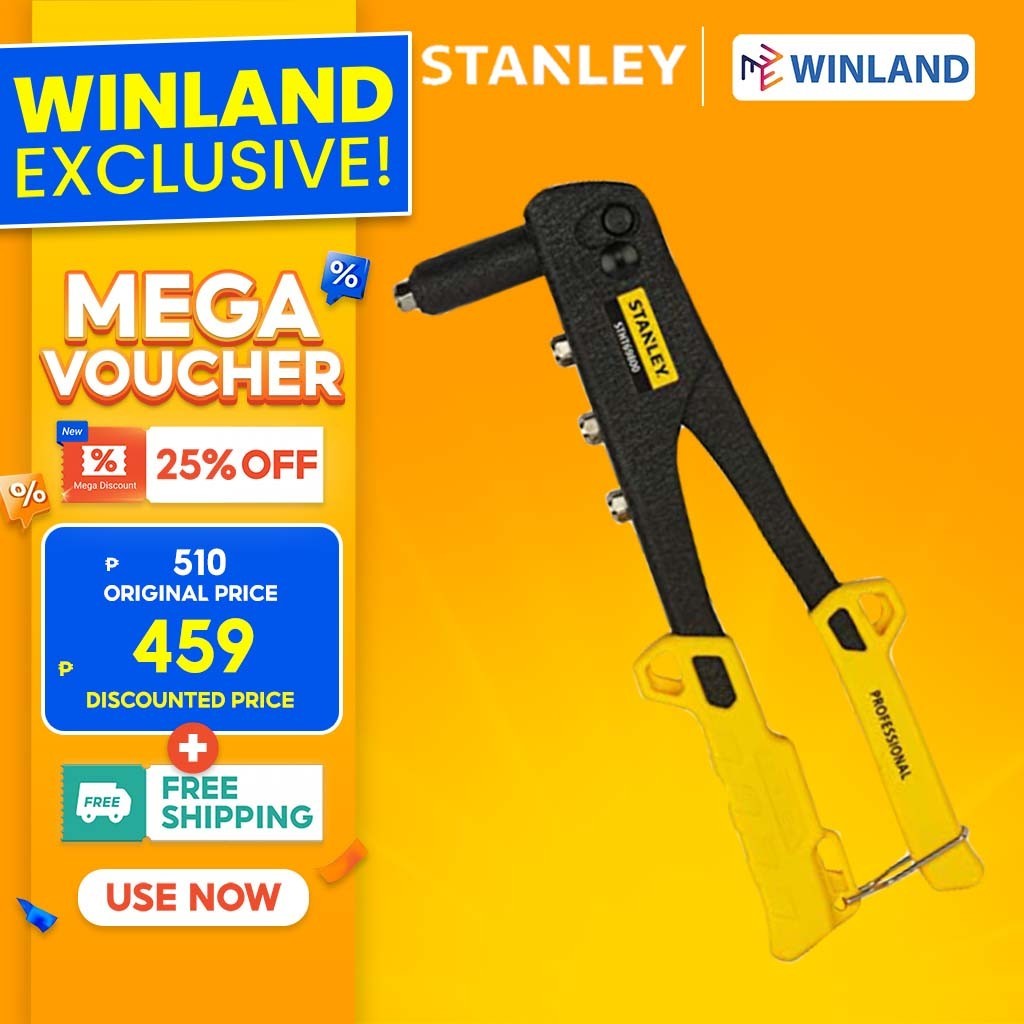 Stanley by Winland Rivet Gun 4 nozzles Heavy Duty Hand Riveter Hand ...