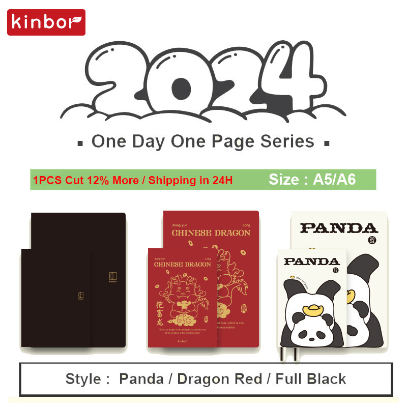Kinbor 2024 A6 A5 Journal Notebook Full Year Schedule Daily Notebooks ...