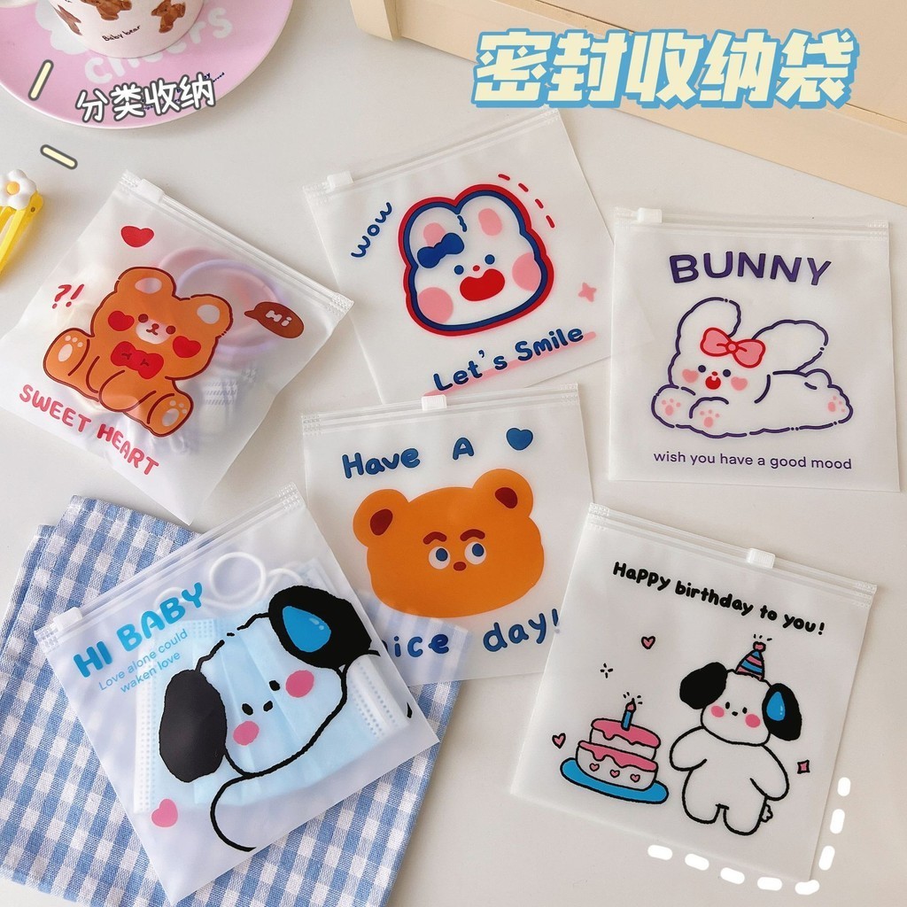 5-20pcs Cute Cartoon Self Sealing Bags Ziplock Bags for Jewelry Display ...