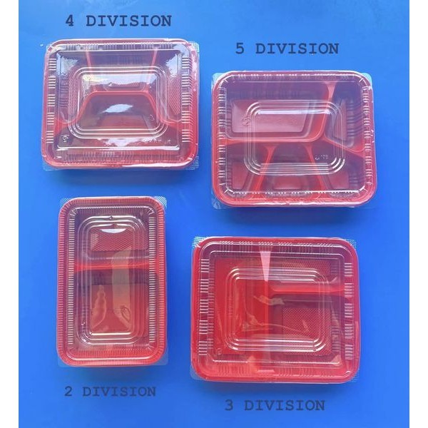 100pcs Disposable Bento Boxes 3 4 5 Compartments with Lid Packing Bento ...