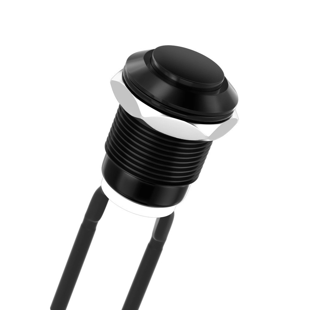 12MM Push Button Switch Black 2 Pin Momentary Push Button Switch 12V ...