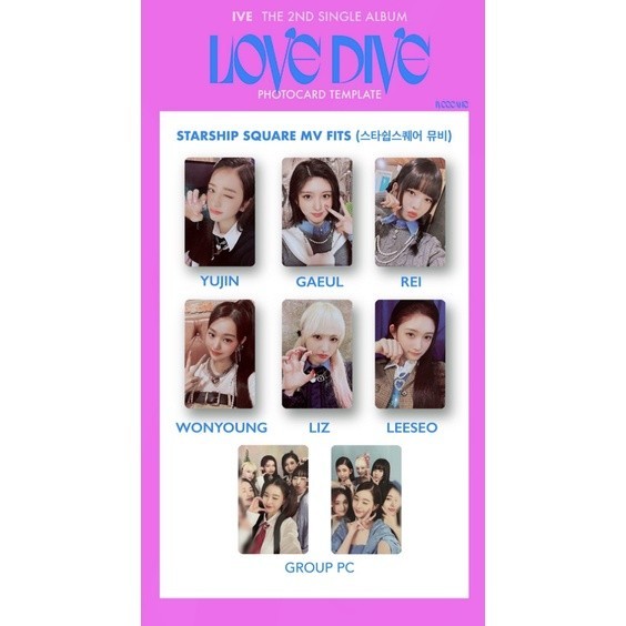 【STARSHIP MV FITS SET】 IVE - 2nd Singel Album [LOVE DIVE] 「PHOTOCARD ...