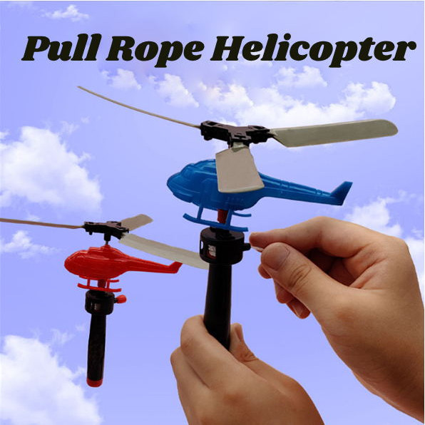 Pull Line Helicopter Toys for Kids Pull Rope Helicopter Flying Toy ...