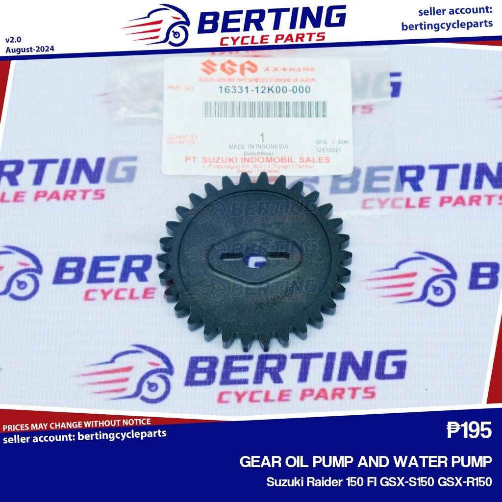 SGP GEAR OIL PUMP AND WATER PUMP Suzuki Raider 150 FI GSX-S150 GSX-R150 ...
