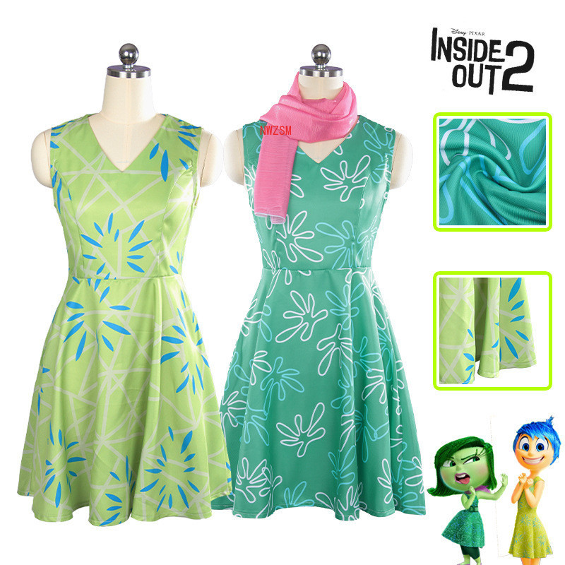 ♛Inside Out Disgust Joy Cosplay Costume Women Dress Uniform Suit ...