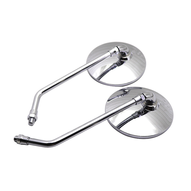 Universal 8 10mm Motorcycle Rear View Mirrors Round Retro Scooter Cafe ...