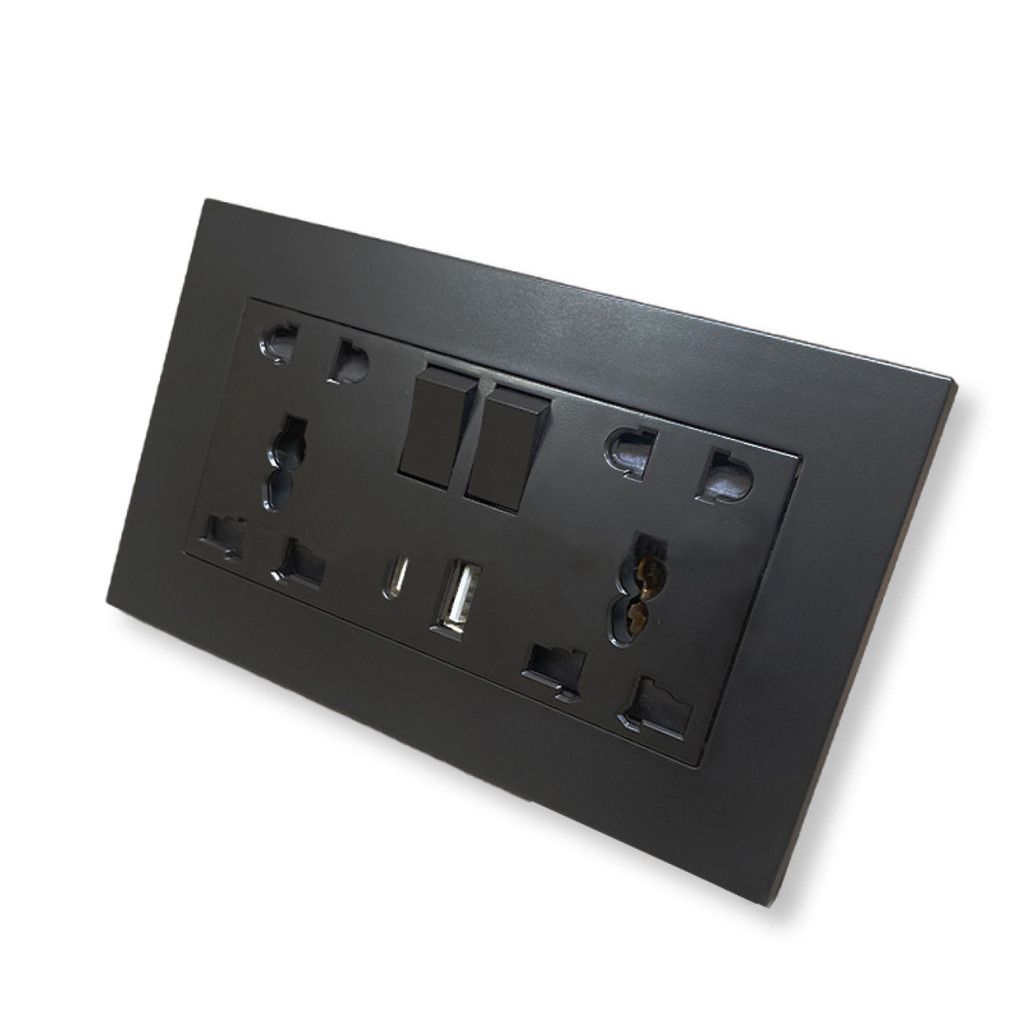 Type 146 double five-hole with switch USB+type-c PD20W EU/UK/US 5-hole ...