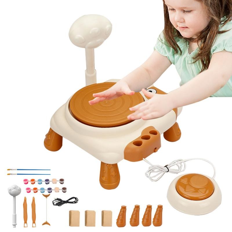 ♥Pottery Wheel Machine Cute Cat Electric Ceramics Wheel with Foot Pedal ...