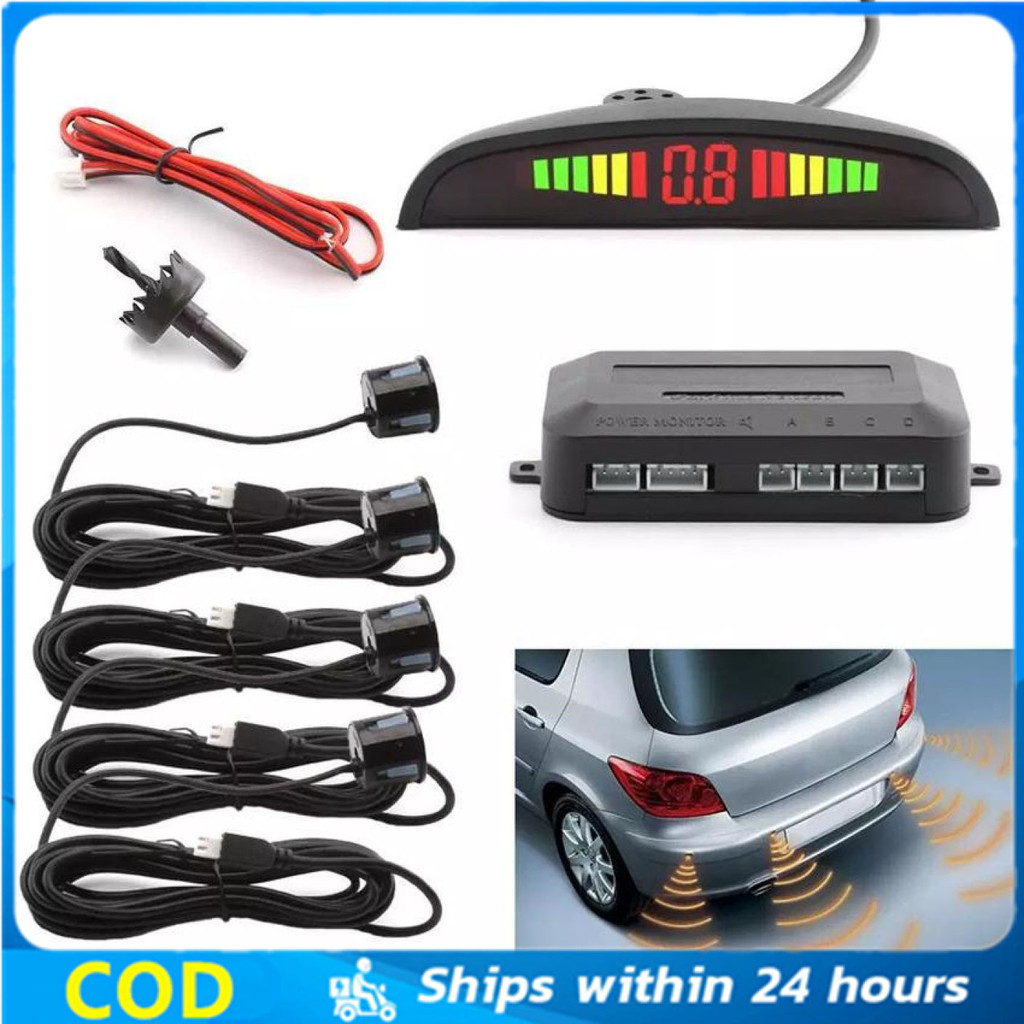 Car Parking Sensor Rear Reversing Radars System Distance Detection LED ...