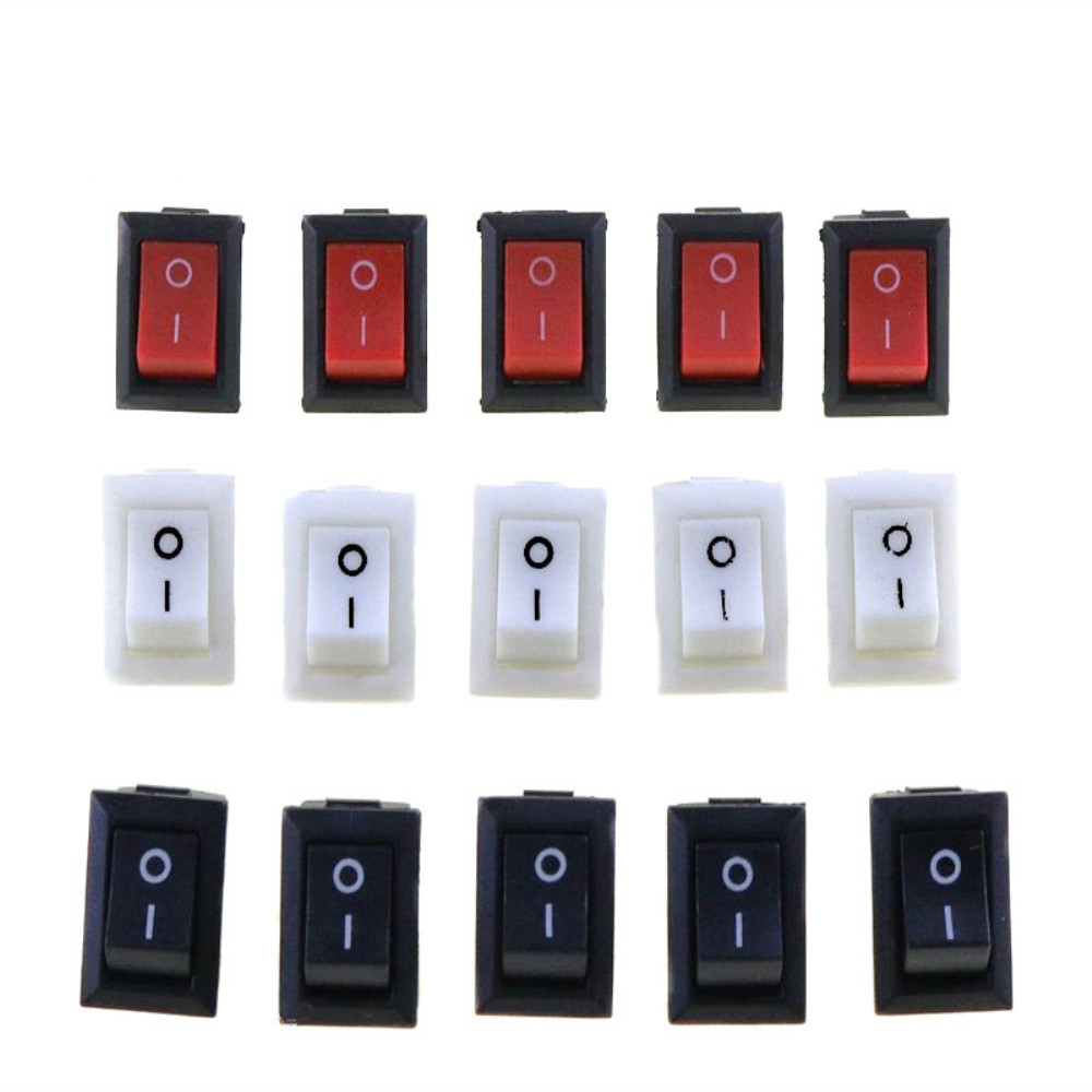 ️5pcs Rocker Switch Push Button Mini Switch 250V 6A 125V 10A KCD1-101 ...
