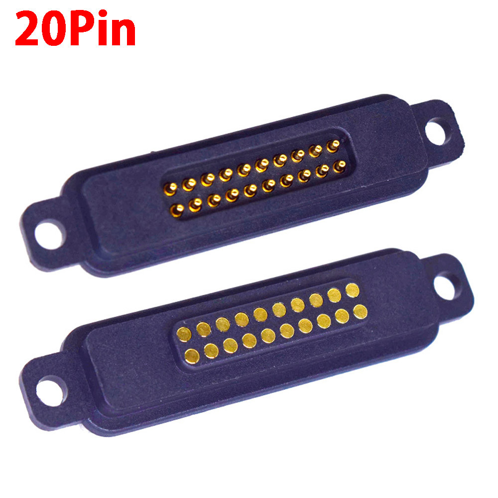 ☼1pcs 2A Waterproof DC Magnetic Pogo Pin Connector 20Pin Pogopin Male ...