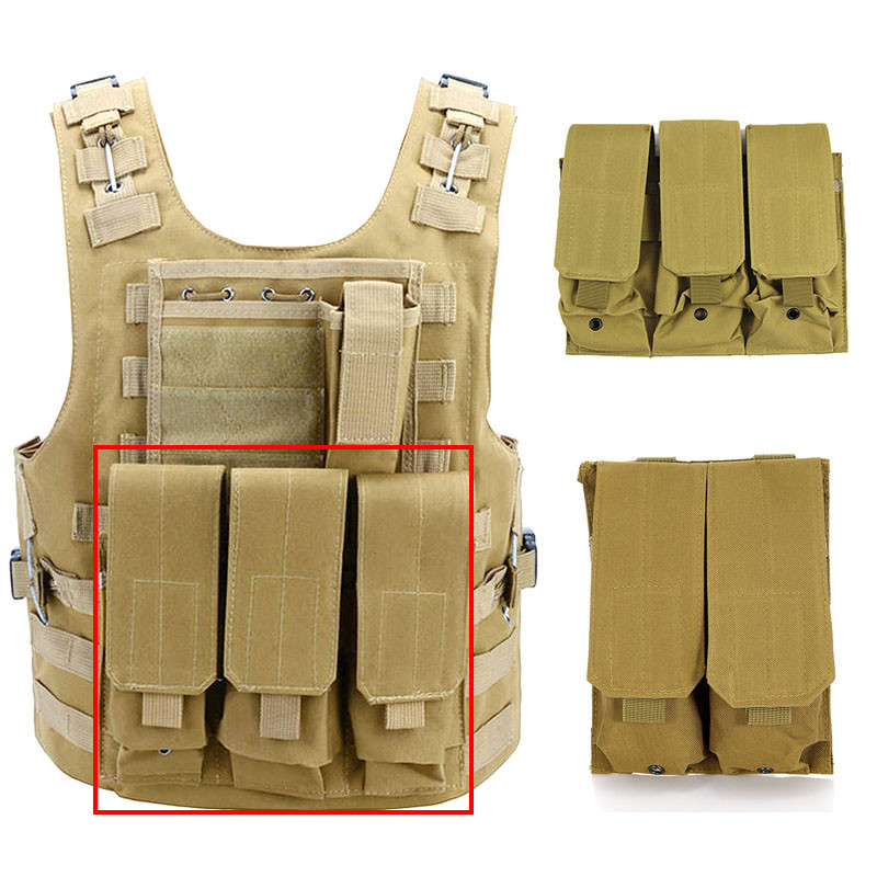 ☽Tactical Molle Double Triple Magazine Pouch for M4 M14 M16 AK AR15 ...