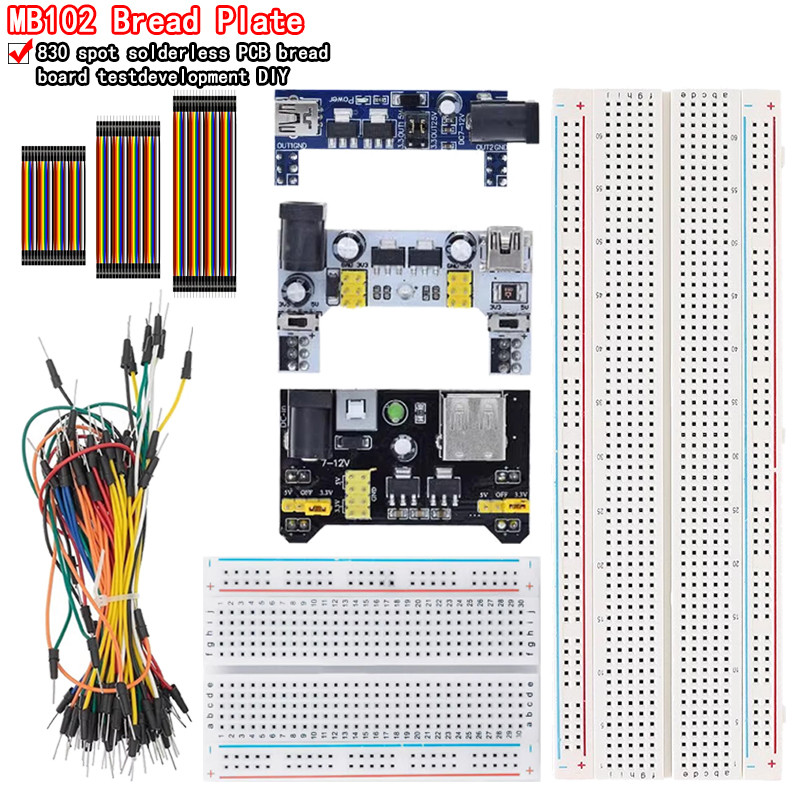 3.3V/5V MB102 Breadboard power module+MB-102 830 points Prototype Bread ...