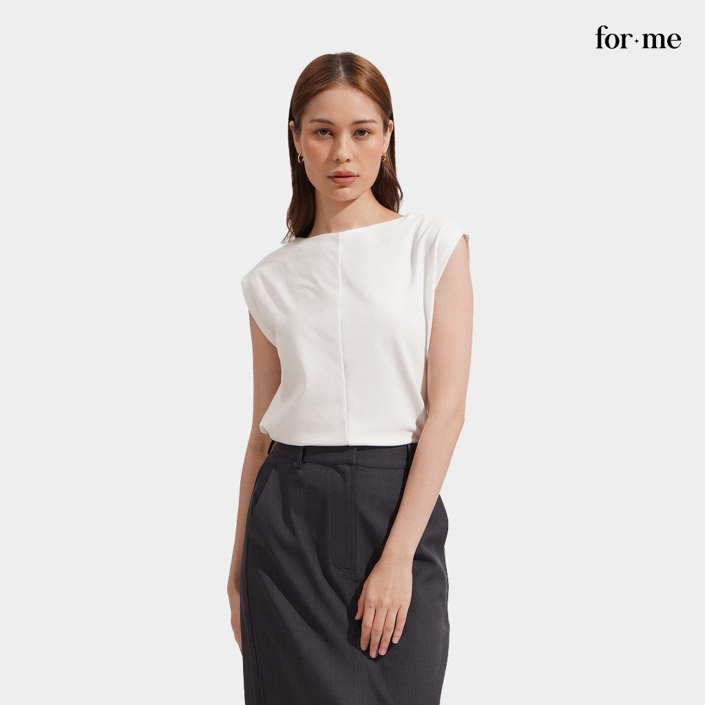 ForMe Chevron Tee T-Shirt For Women (Off White) | Shopee Philippines