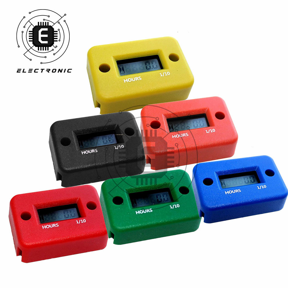 ๑Motorcycle Hour Meter With Battery Timer LCD Digital Display RPM Car ...