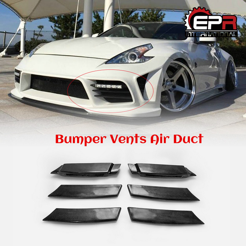 ⋌For Nissan 2009 On 370Z Z34 WBS Style Fiberglass Front Bumper intake ...