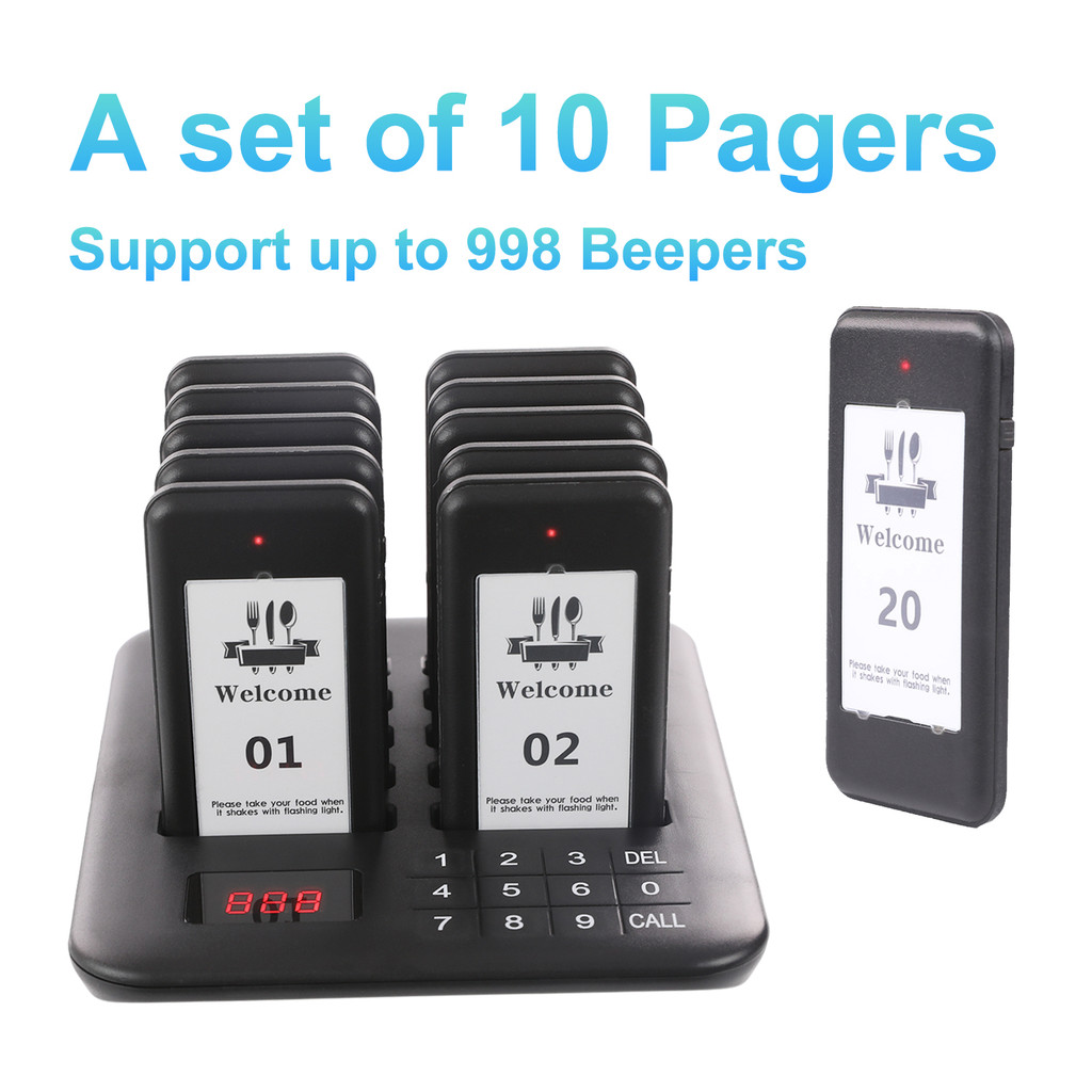 Wireless Restaurant Pager System Guest Customer Waiter Queue Calling ...