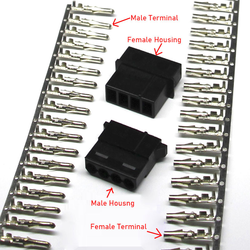 ️10 Set Molex 5.08mm Connector Large 4 Pin Computer ATX IDE Power ...
