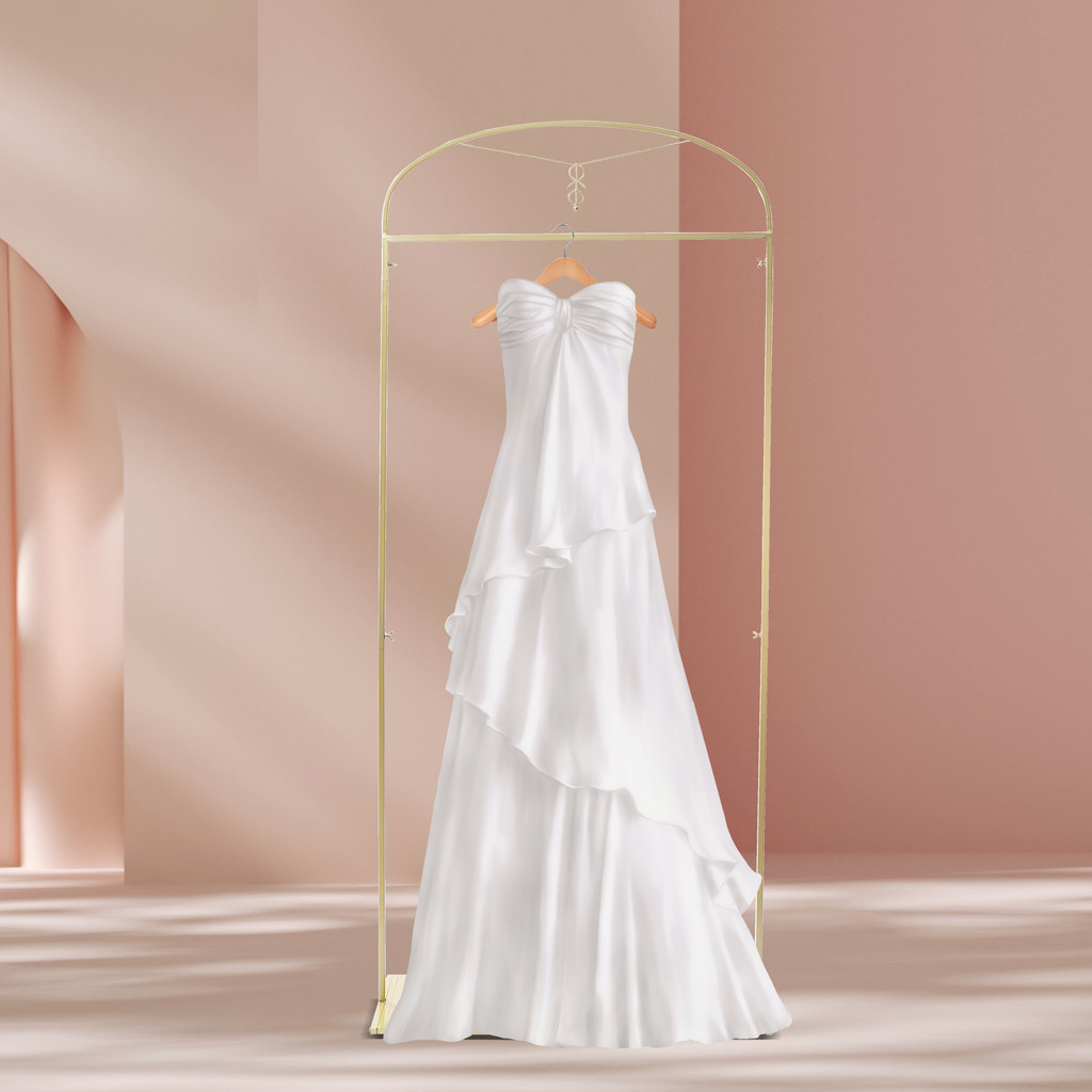 ⋌Gold Metal Minimalistic Wedding Dress Display Rack Garment Strorage ...