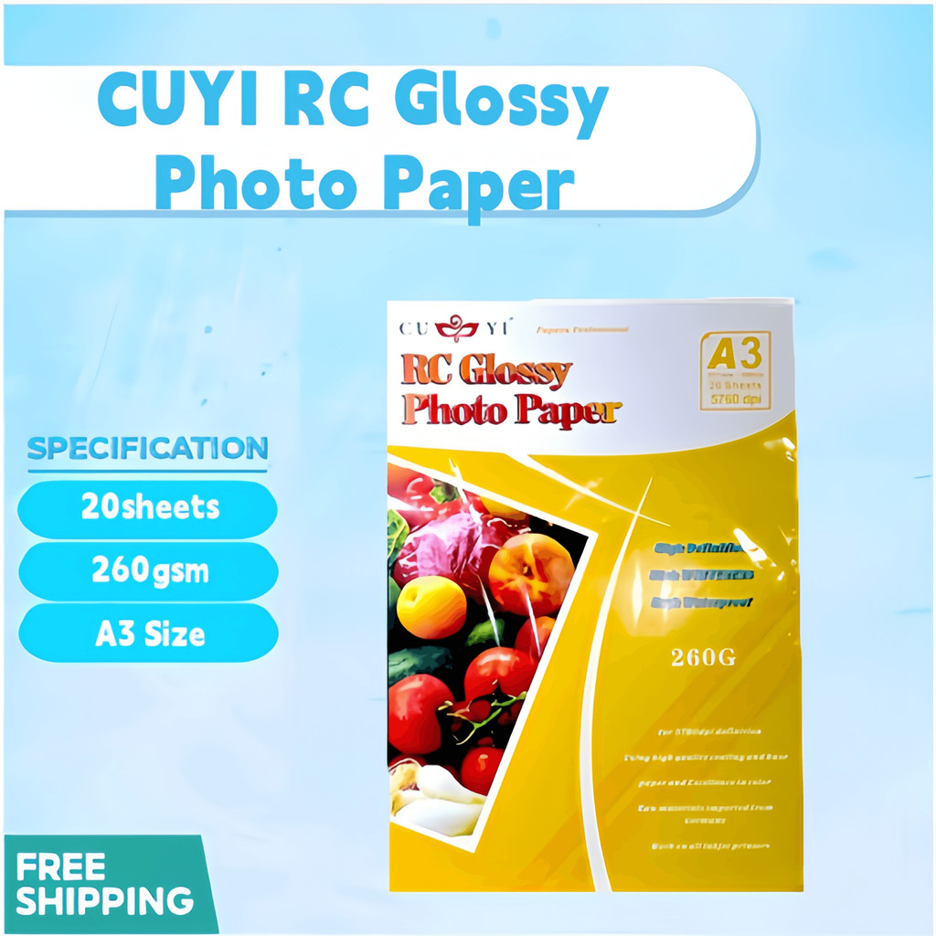 A3 Size CUYI RC High Glossy Photo Paper 260gsm Resin Coated 20sheets ...