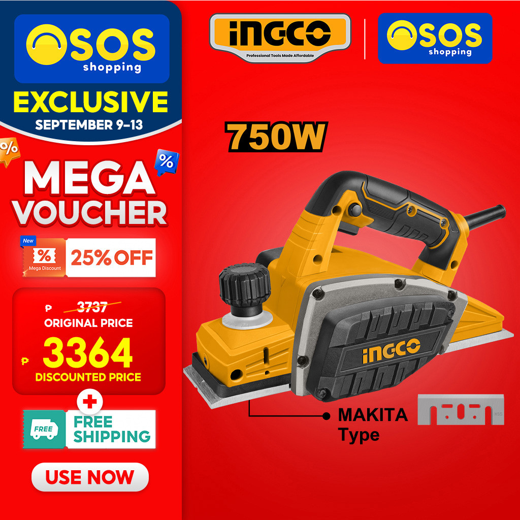 INGCO Industrial Super Select Electric Planer 750W 82mm PL7508 ING-PT ...