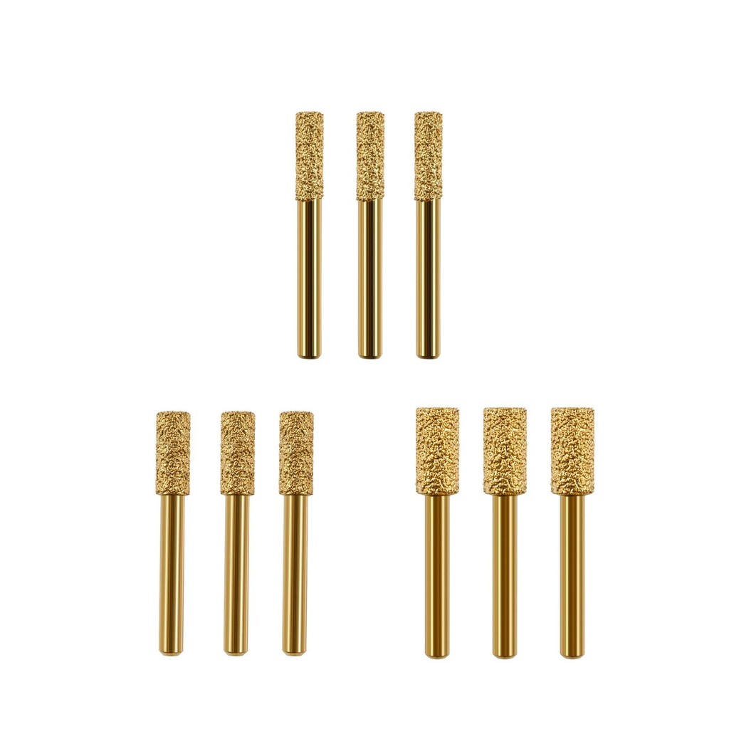 ☠3 Pieces Grinding Wheels Bit Cylinder Shape Diamond Grinding Burr ...