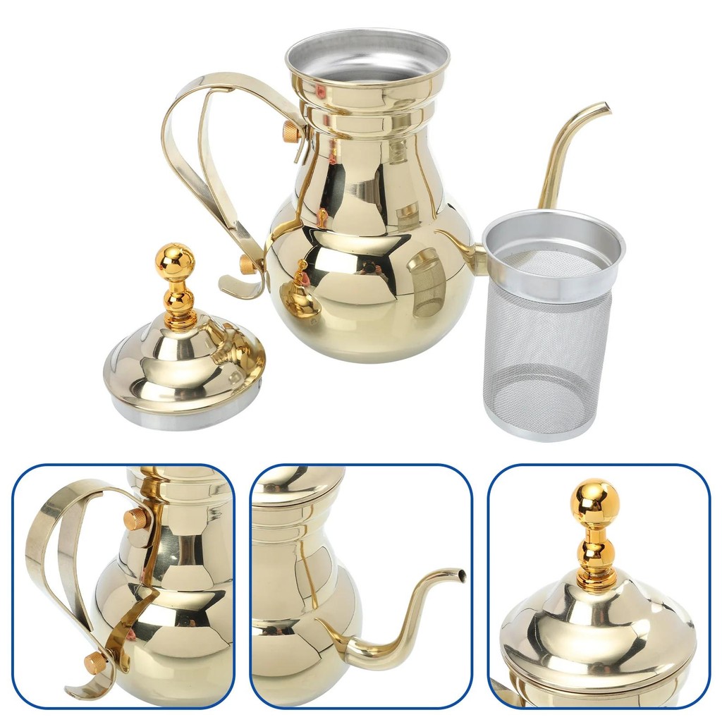 Gold Decor Arabic Coffee Pot Vintage Espresso Machines for Home Kettle ...