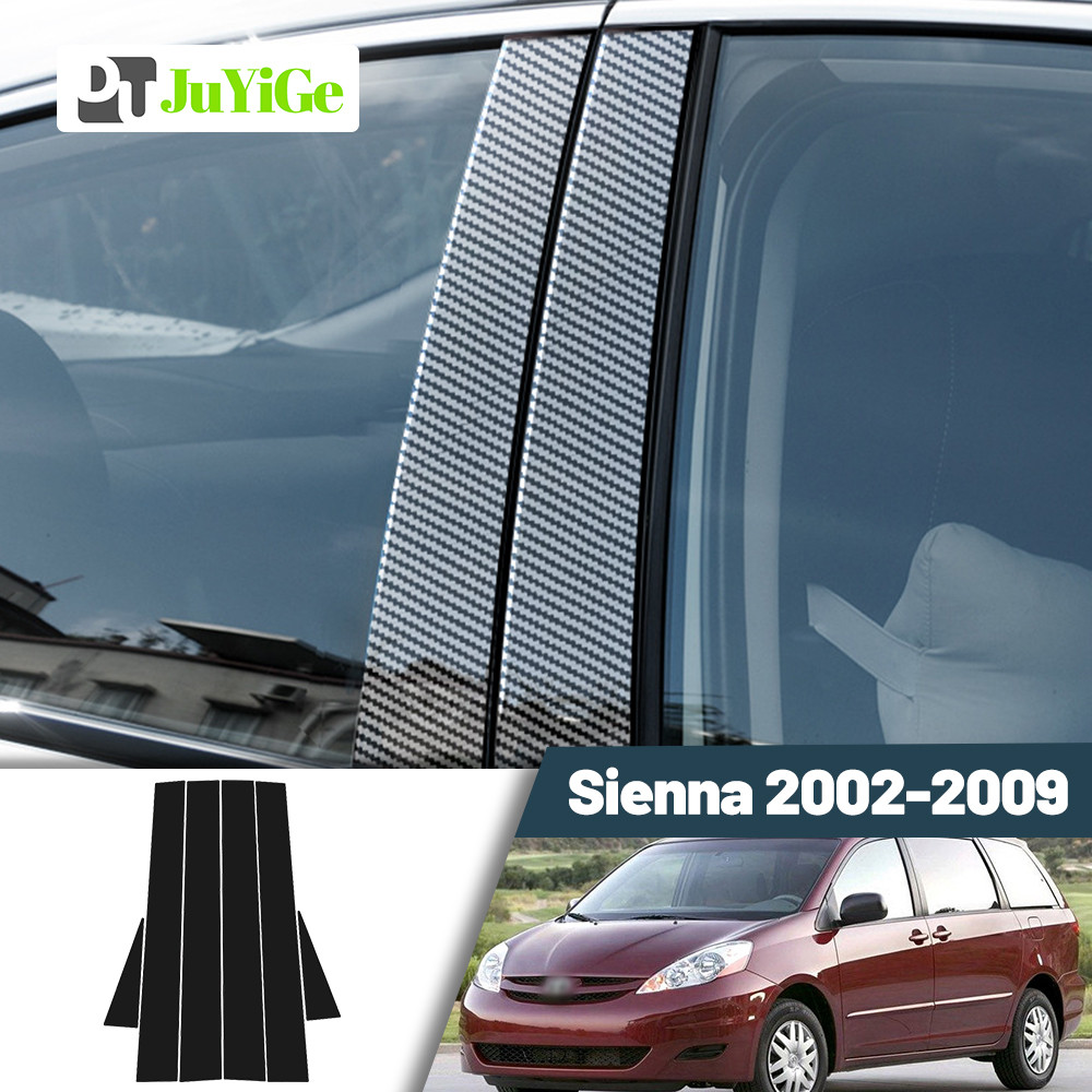 ♥Glossy Black Carbon Fiber Window Door Deal B C Pillar Post Cover ...