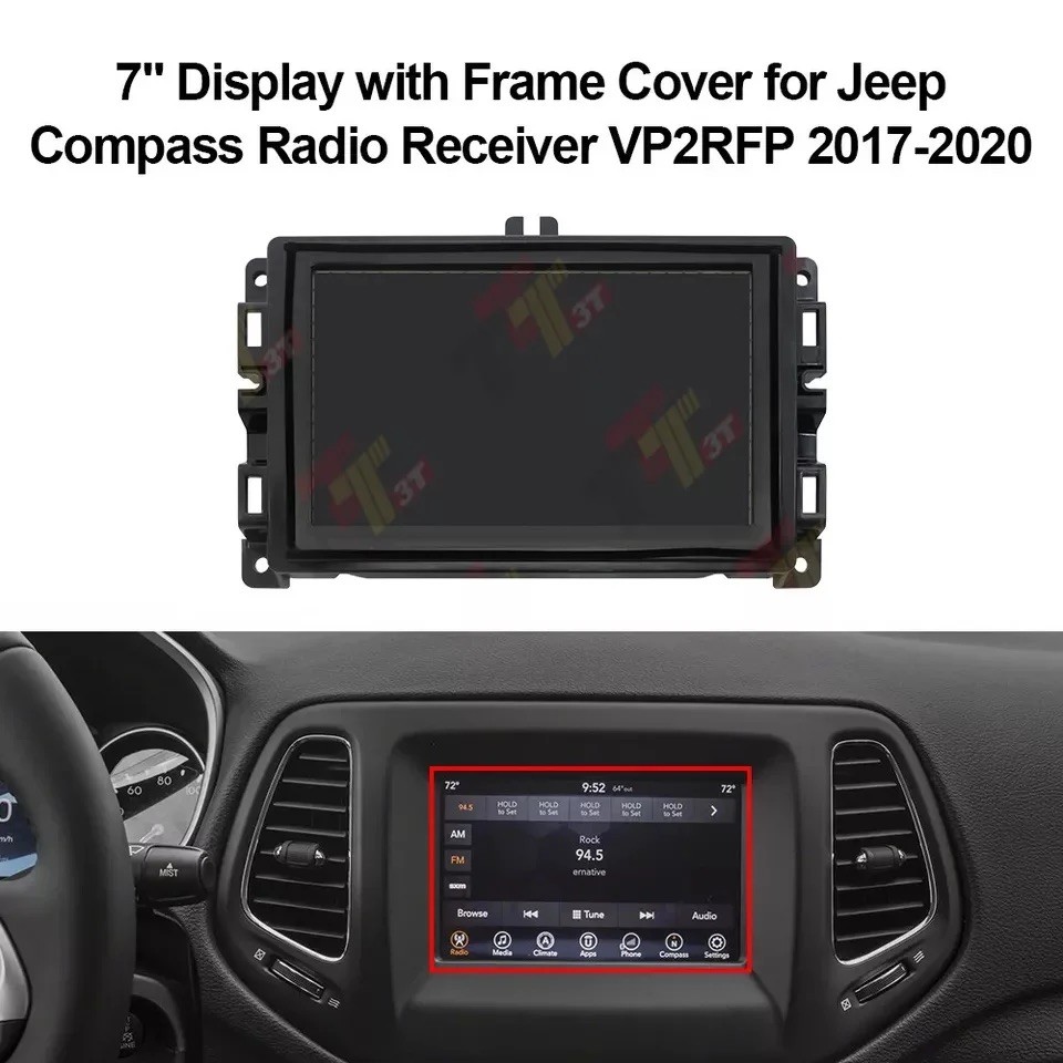 ⓞNavigation LCD 7\" Display with Touch Screen Frame Cover for Jeep ...