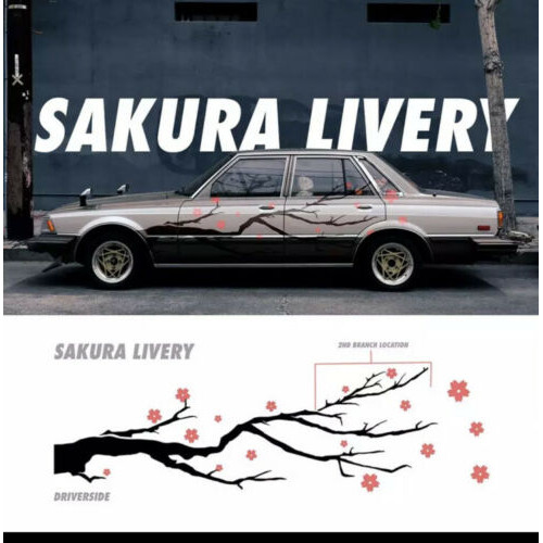 Sakura Large Die-cut Livery Sticker Pack JDM Tuner Car Vinyl (Both ...