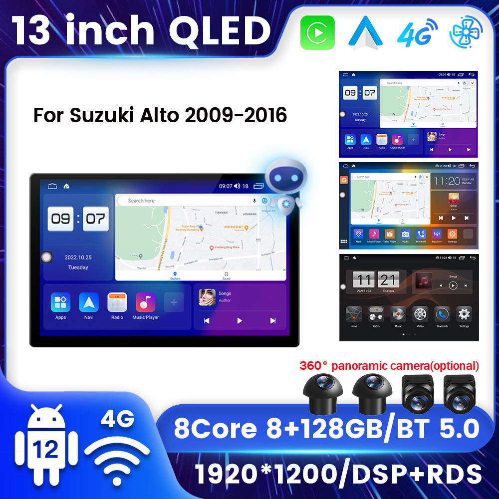 ♦13\" QLED Screen Android 12 Intelligent System For Suzuki Alto 2009 ...