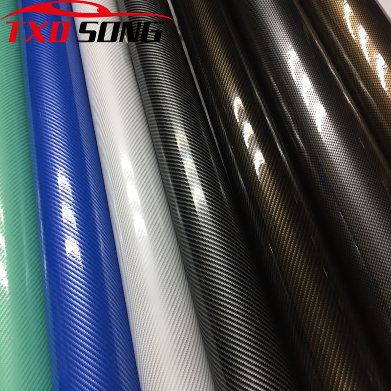 ~Glossy Black gold 2d Carbon Fiber Vinyl film Car Wrap With Air Free ...