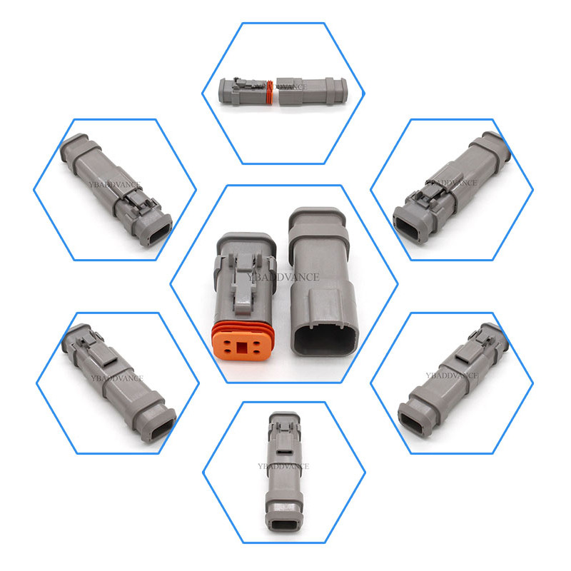 ️DT Series 4 Way Male Female Deutsch Connector With Long End Cap DT04 ...