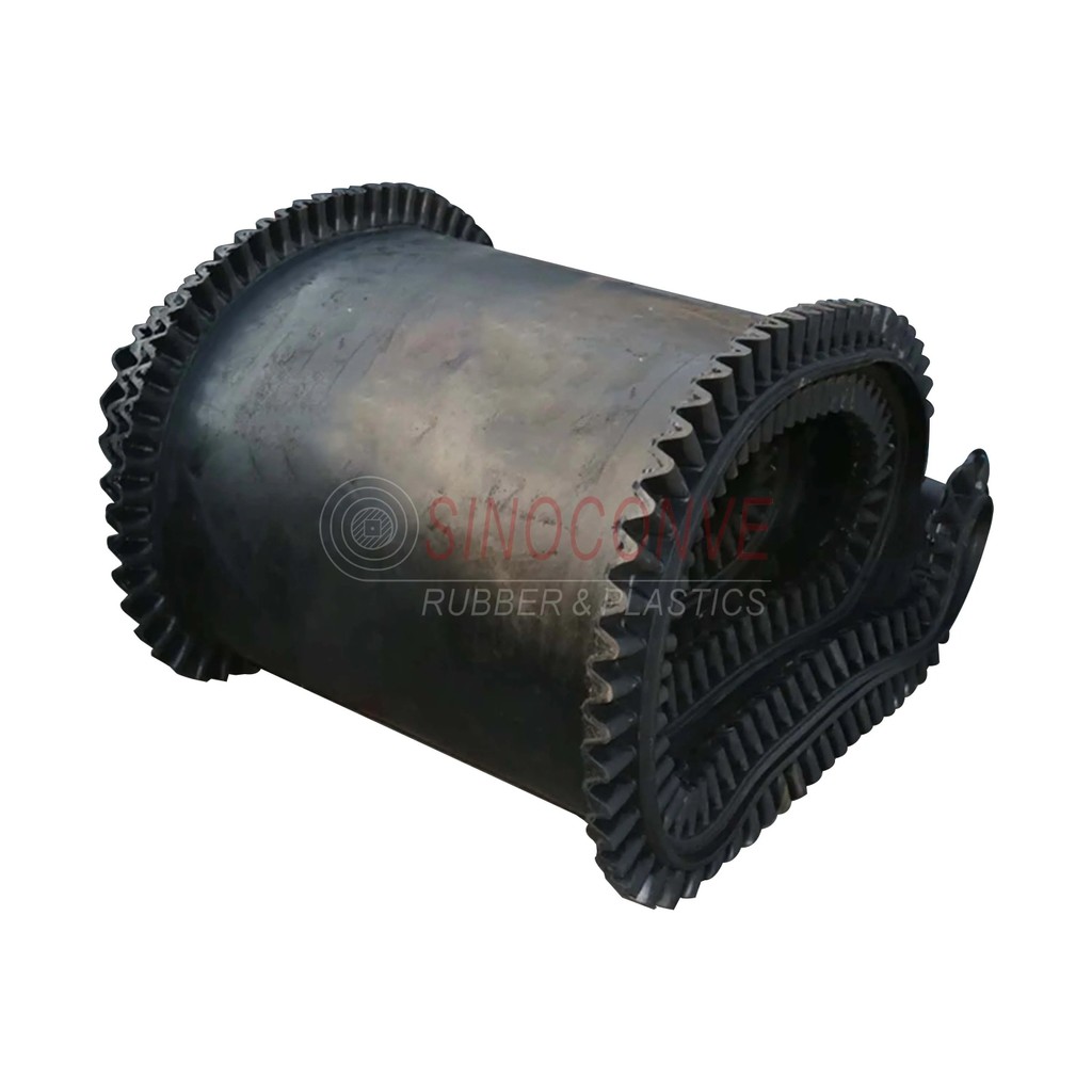 90 Degree vertical Sidewall Corrugated wave conveyor belt wall stand ...