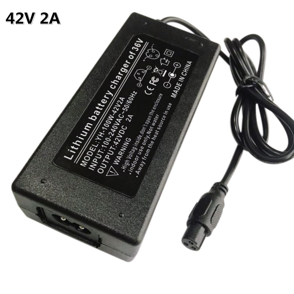 ♜DC 42V 2A Universal Lithium Battery Charger 9mm 3 Pins For 36V Hoverboard Self-Balancing 100-24 ...