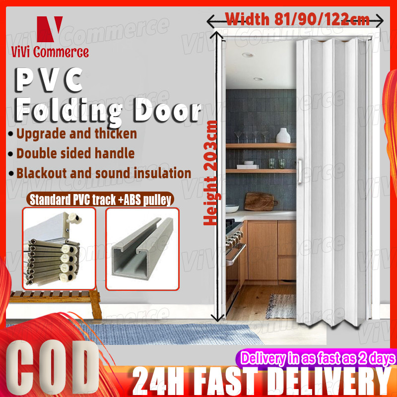 Accordion Sliding Door PVC Partition Track door kitchen door rail door ...