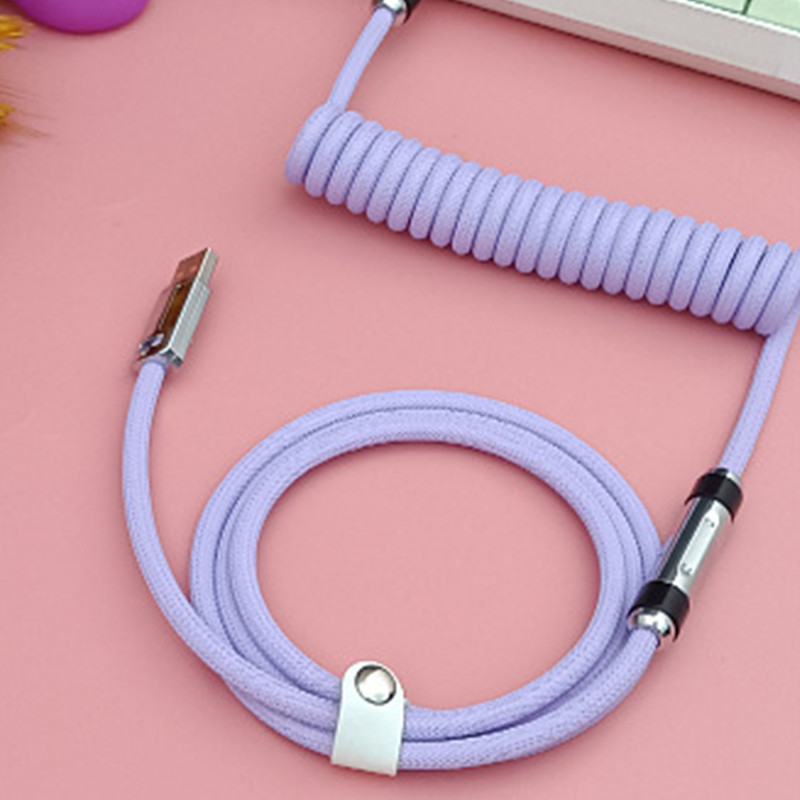 1.8M Type C Mechanical Keyboard Coiled Cable USB Keyboard Wire ...