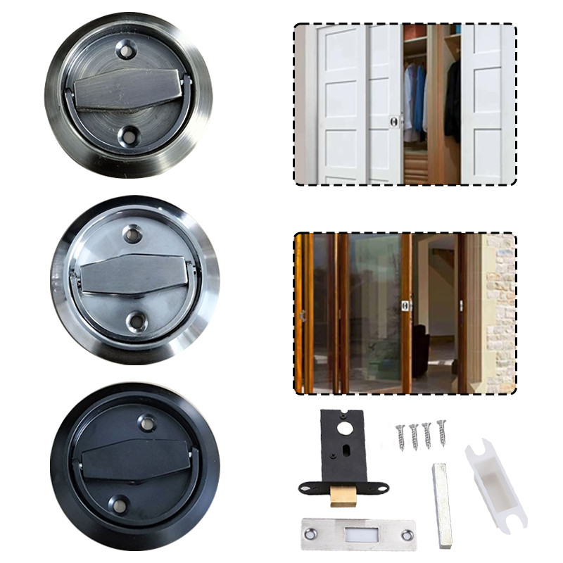 Round Recessed Door Lock, Stainless Steel Hidden Recessed Cup Door ...