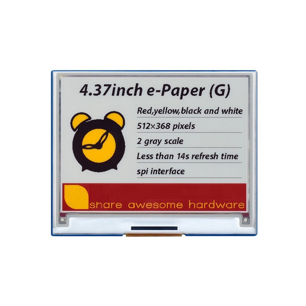 E-Paper E-Ink Screen with Module 512X368 Pixels Red Yellow Black White ...