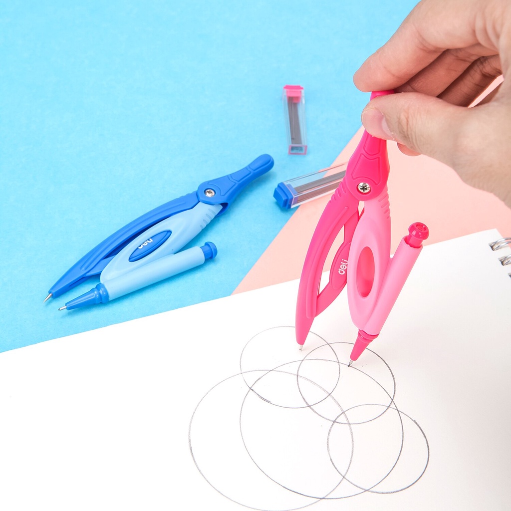 Deli Compass With a mechanical pencil, mechanical pencil lead box ...