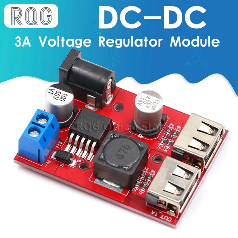 LM2596 LM2596S Dual USB DC-DC 9V 12V 24V 36V to 5V 3A Step Down Buck Converter Board Car Charger ...