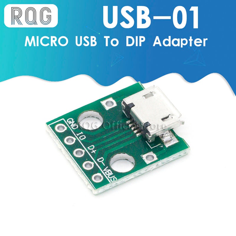 10pcs MICRO USB To DIP Adapter 5pin Female Connector B Type PCB ...