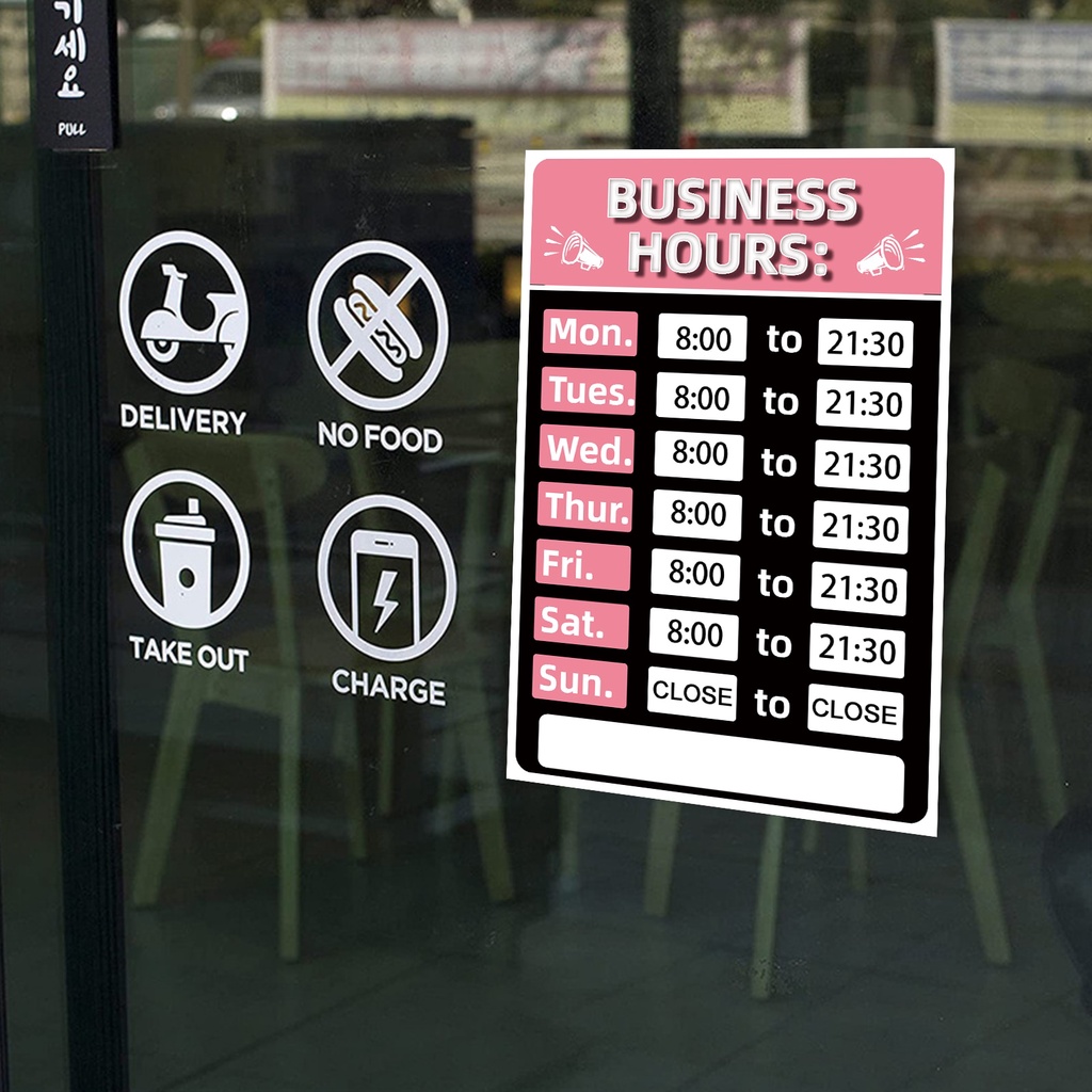 Hours Sign Single Sided Open/Closed Sign Will Return Clock with Black ...